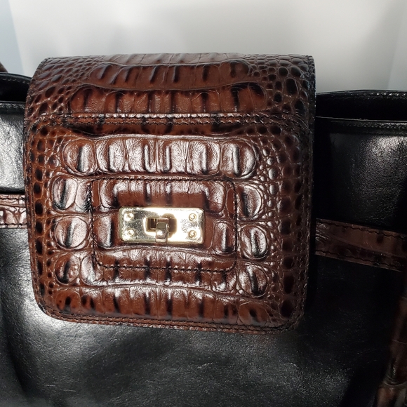 Brahmin | Bags | Brahmin Bevin Brick Lafayette Black Leather W Embossed ...